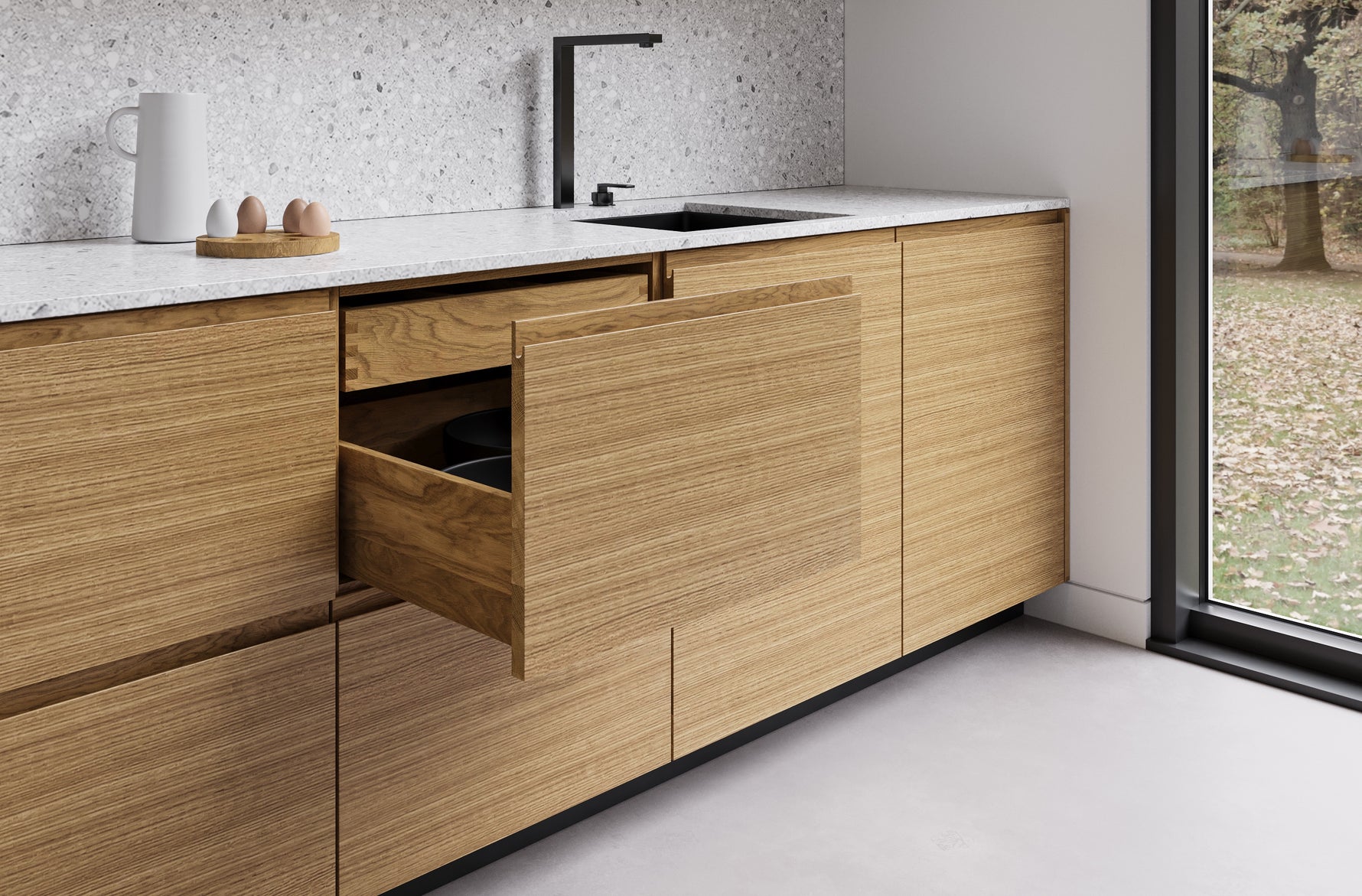 Integrated Handle Kitchen Door | J-pull Handle - Beyond Kitchen Inc.