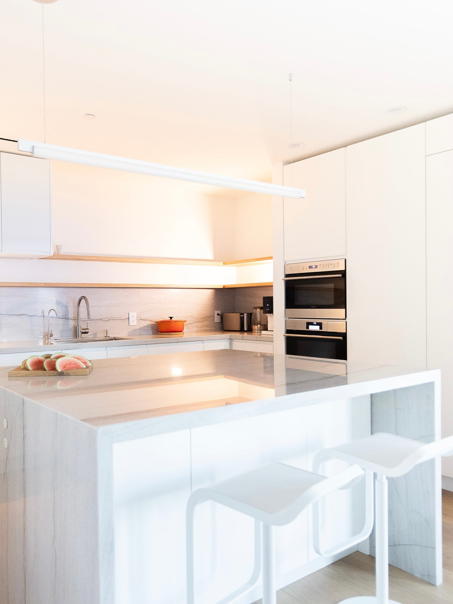 Ultra-Modern Matte White Kitchen in San Francisco Bay Area Home ...